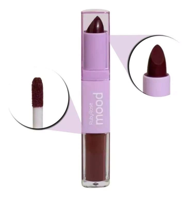 labial liquido + labial en barra 2 en 1 Duo Mood Ruby Rose | Glamazone