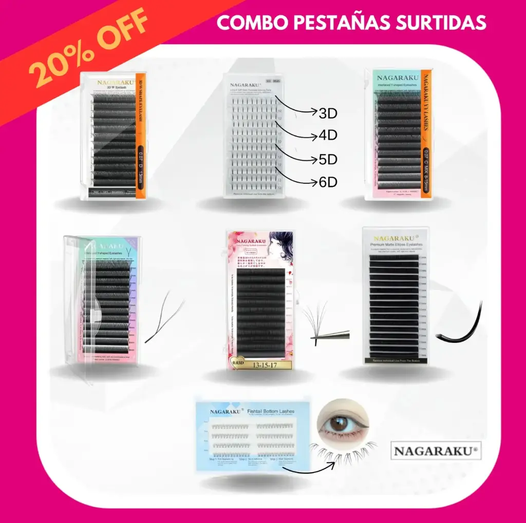 GRAN COMBO de 20 pestañas Nagaraku 25% OFF | Glamazone